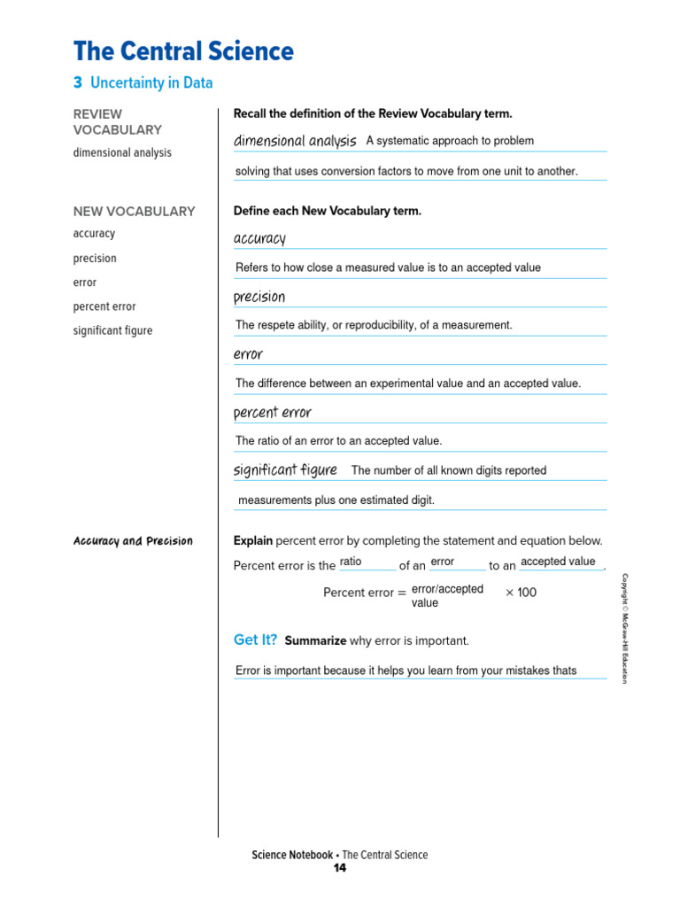 The Central Science: 3 Uncertainty in Data | PDF