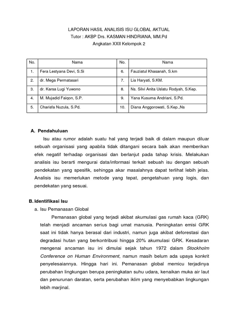 Tugas Kel. Isu Global | PDF
