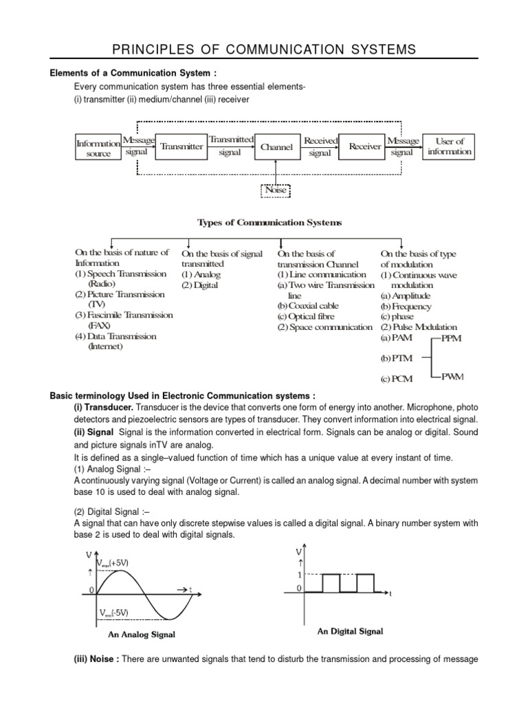 3 Short Notes of Communication System | PDF