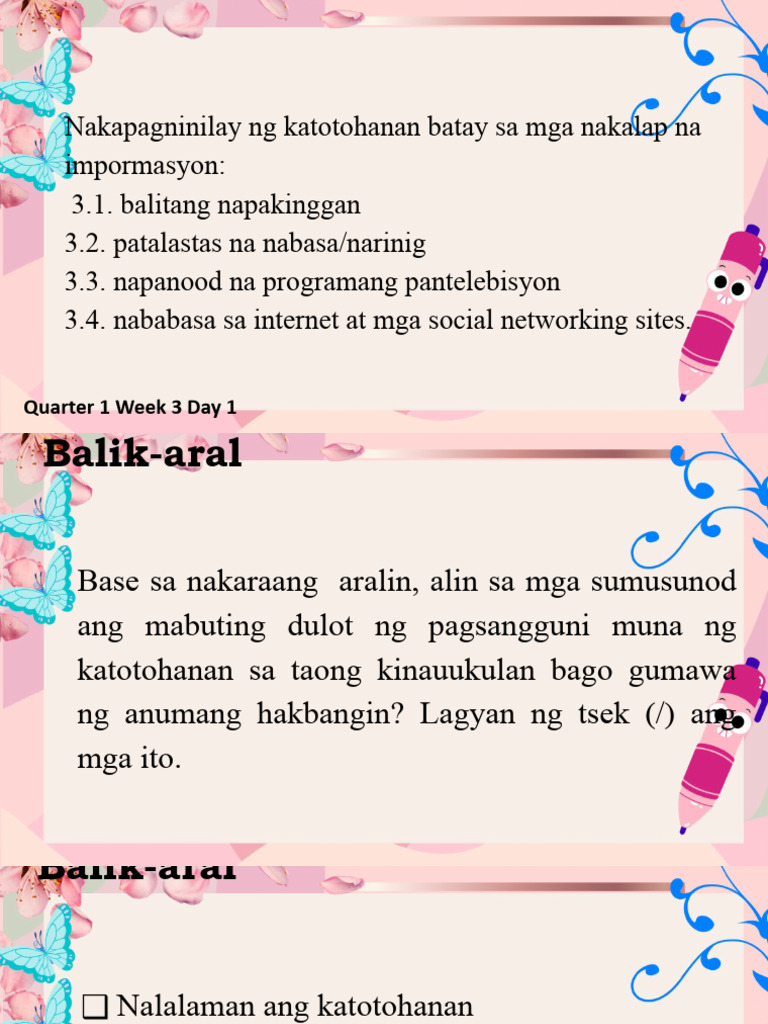 Quarter 1 Week 3 Day 1 | PDF