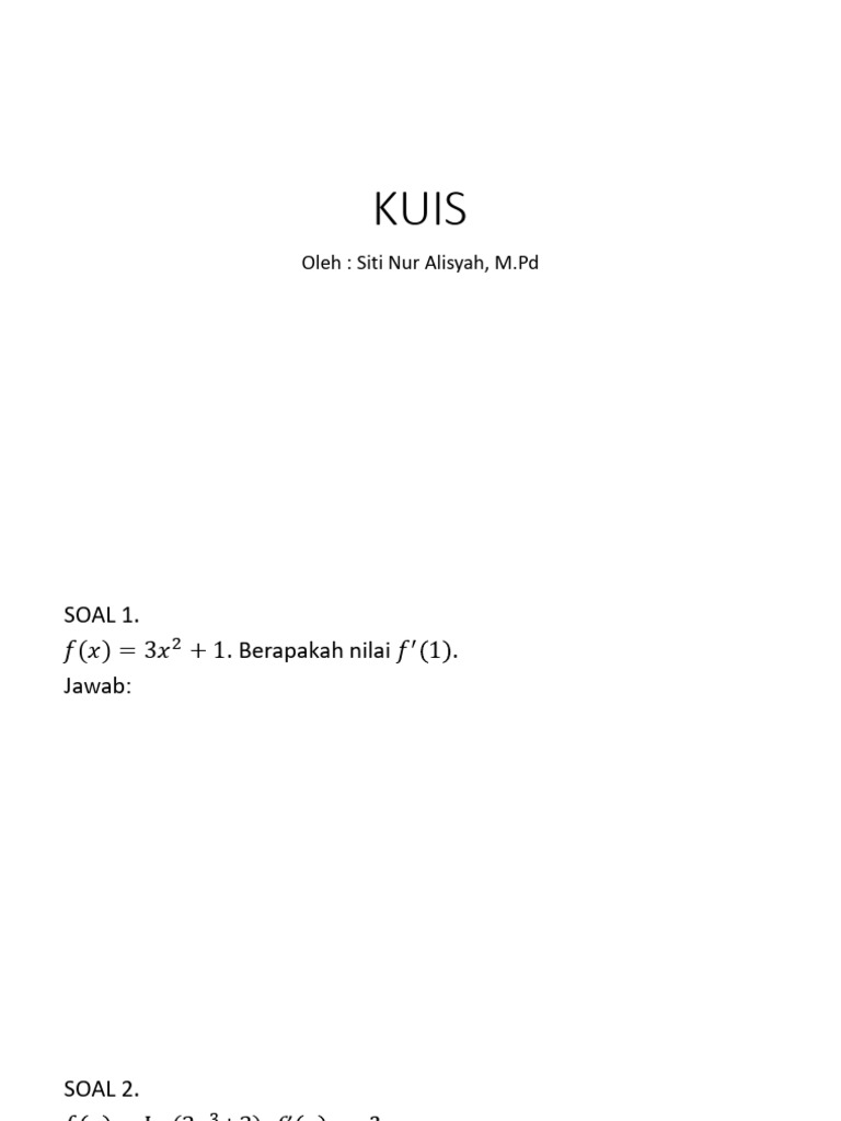 Contoh Kuis Matematika Teknik p4 | PDF