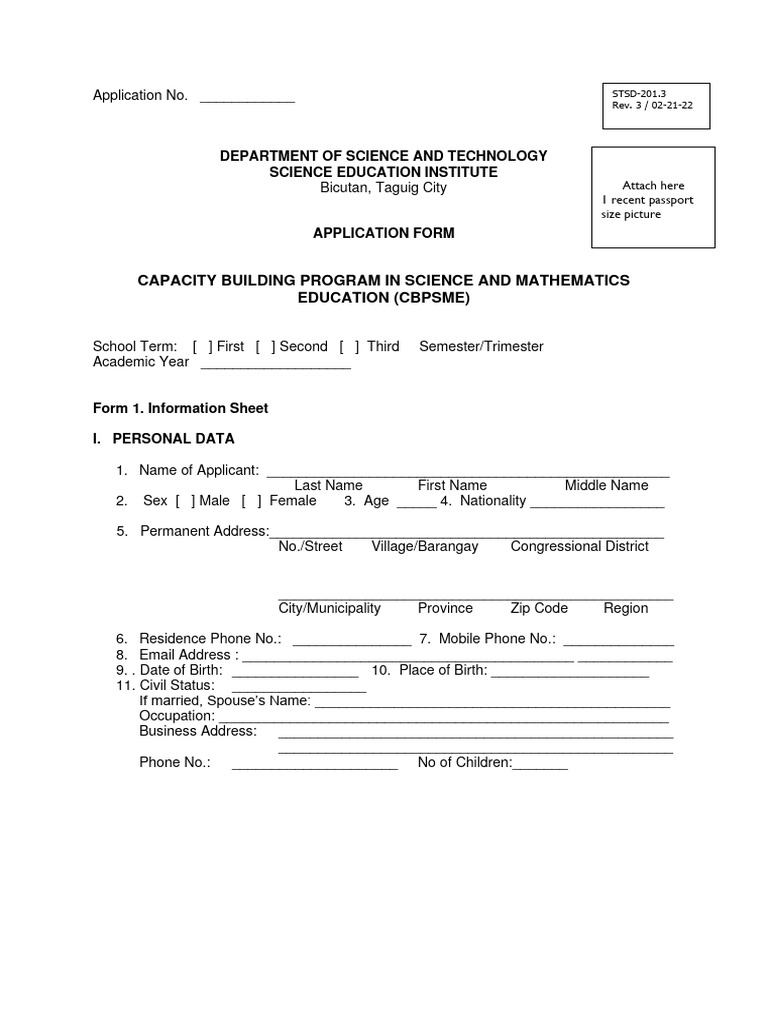 Cbpsme App Form 2023 | PDF