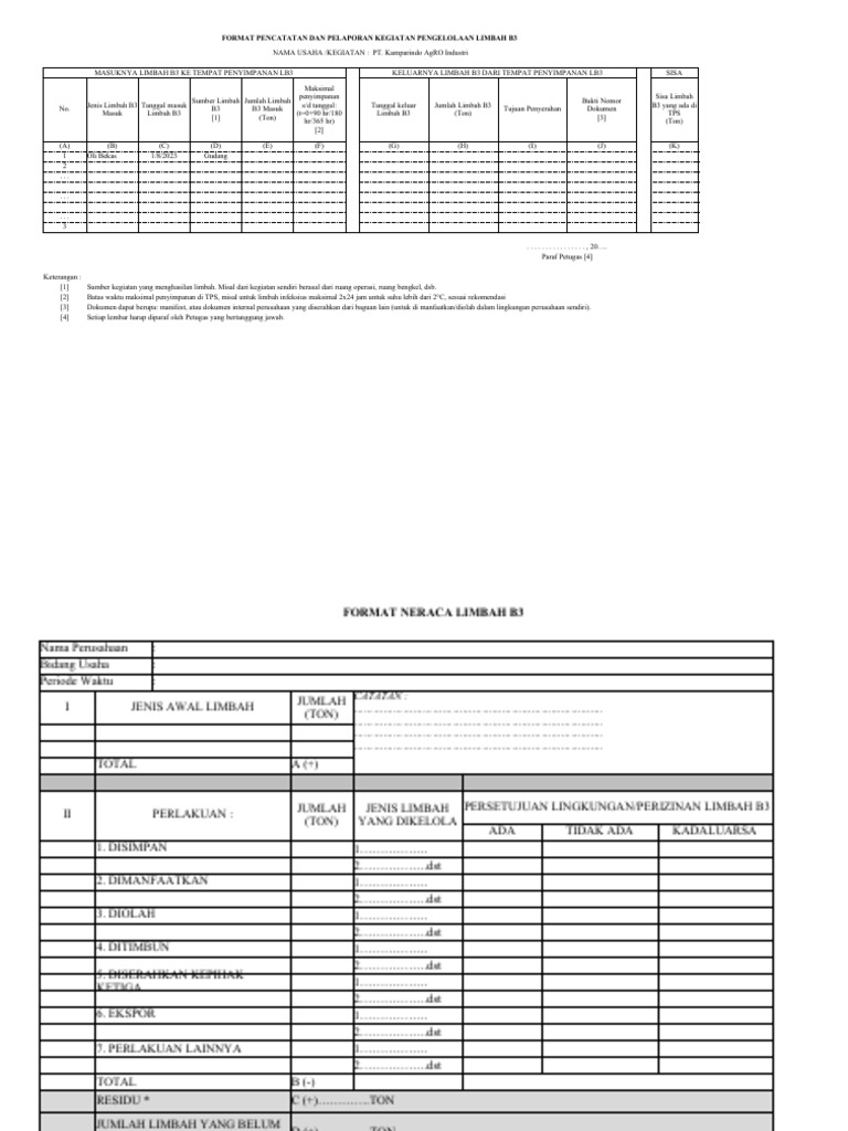 Format Laporan LB3 | PDF