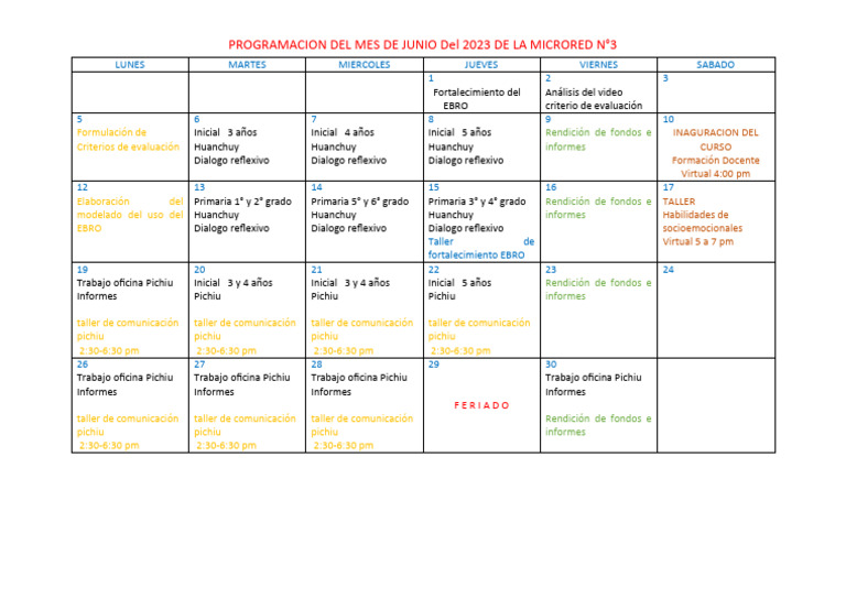 Planificacion Del Mes de Junio - Lily Fe y Alegria | PDF