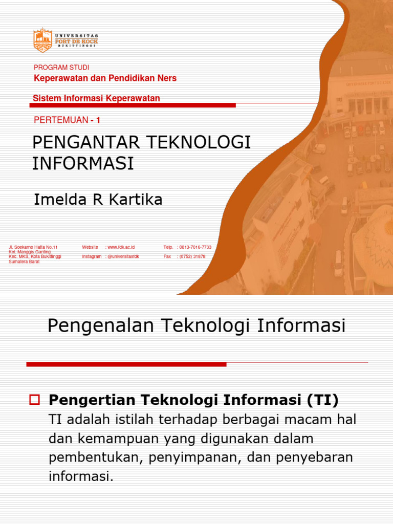 SIM-Kep - Peretmuan 1 - PENGANTAR TEKNOLOGI INFORMASI | PDF