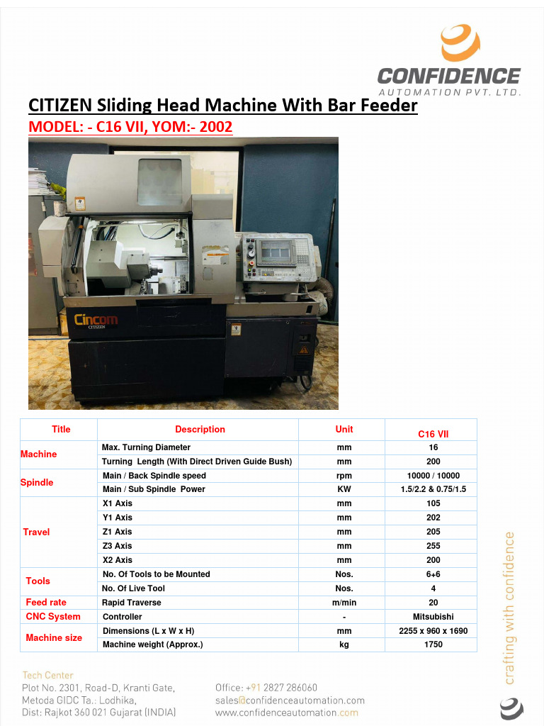 Citizen-C16-VII-Technical-Sheet | PDF