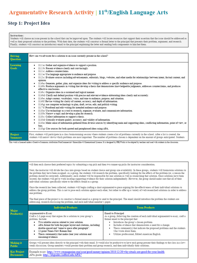 2023 pblworks project planner | PDF