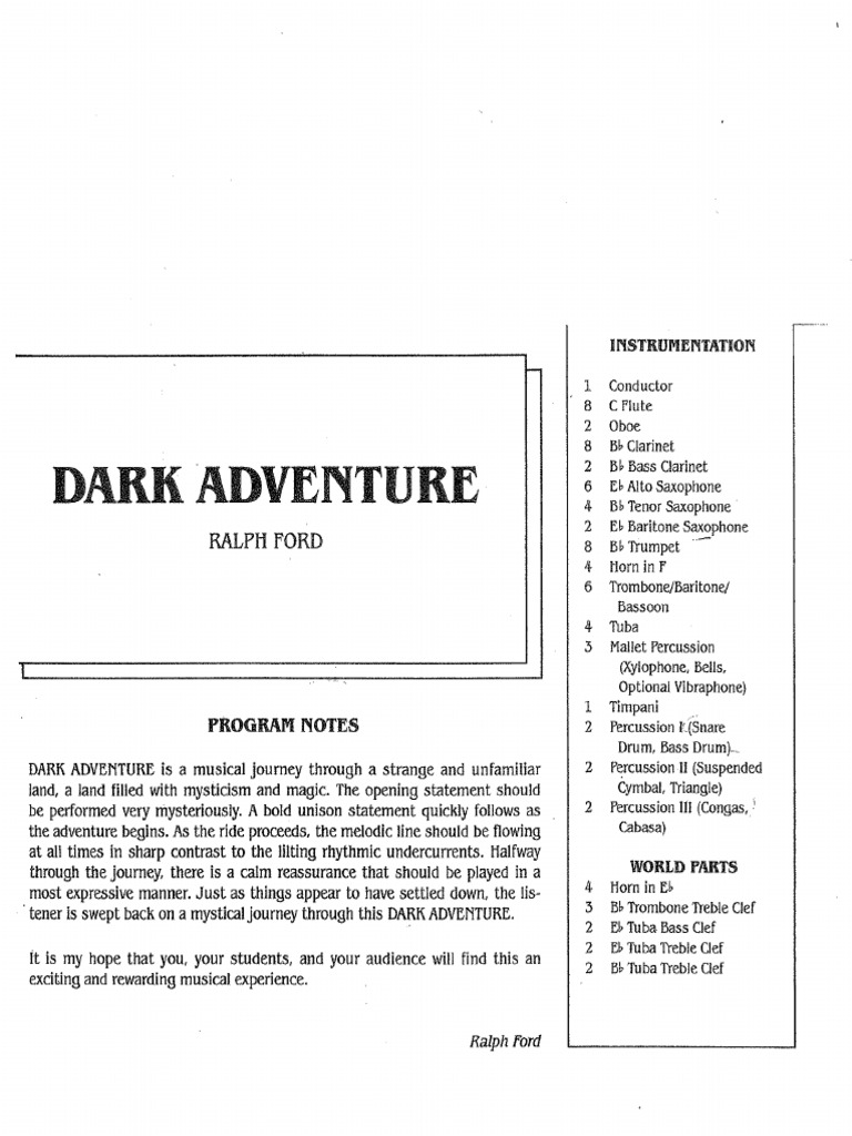 DARK ADVENTURE - Ralph Ford | PDF