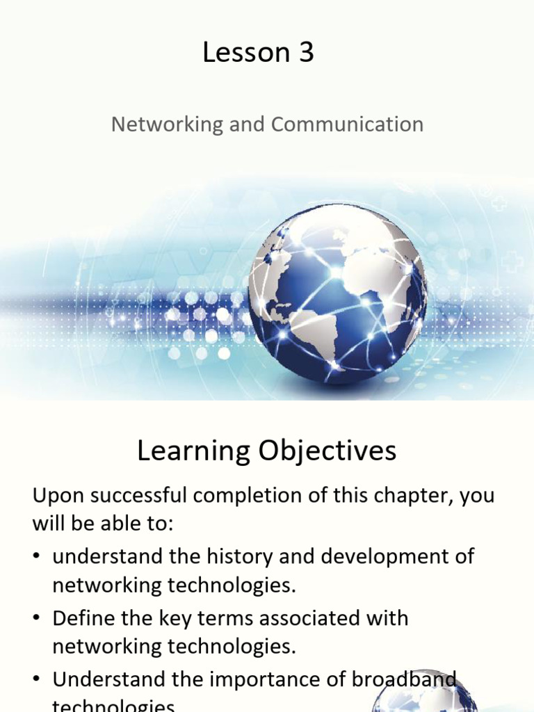 Lesson 3 Networking and Communication | PDF