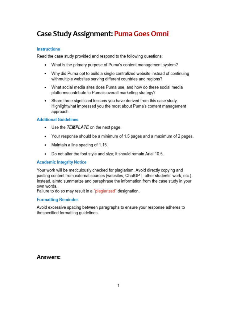 Case Study PUMA | PDF