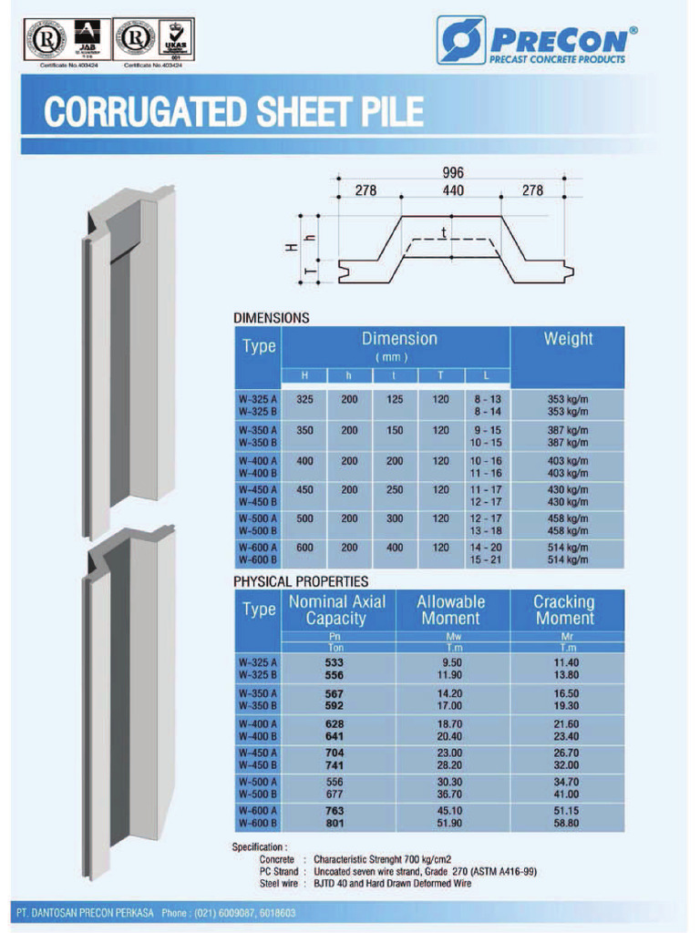 Brosur Corrugated Sheet Pile | PDF