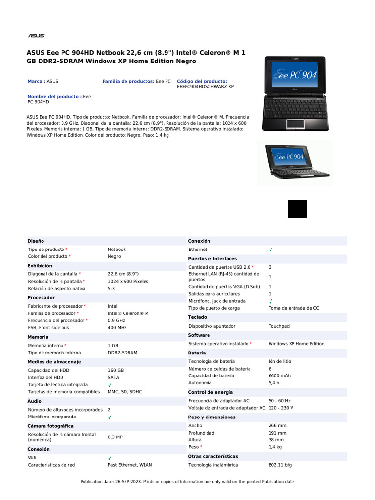 Asus Eeepc 904 HD | PDF