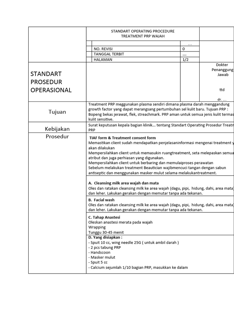 Standart Prosedur Operasional | PDF