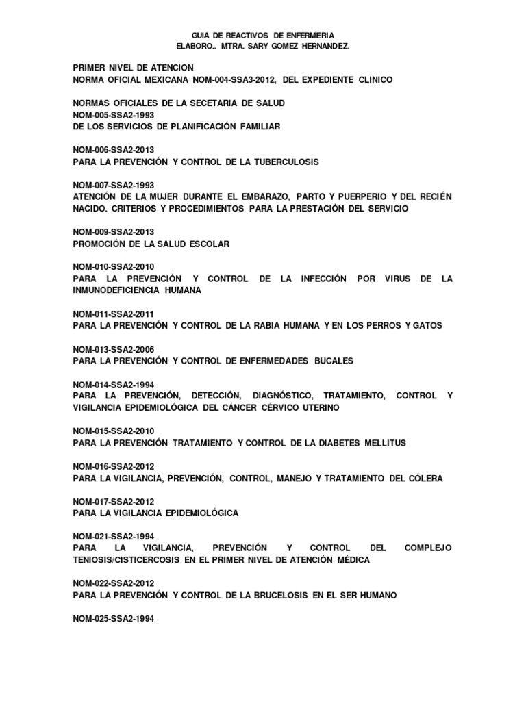 Guia de Enfermeria.docx | PDF