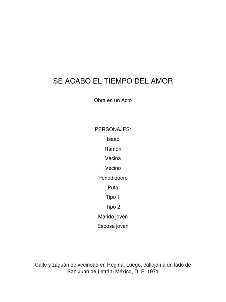 Se Acabo El Tiempo Del Amor | PDF