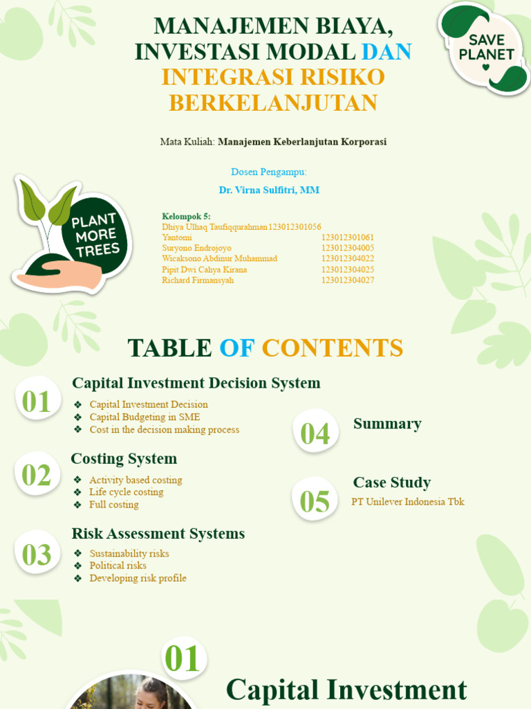 Kel. 5 - Manajemen Biaya - Investasi Modal Dan Integrasi Risiko ...
