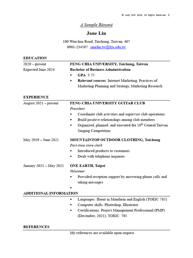 Sample Resume 1 | PDF