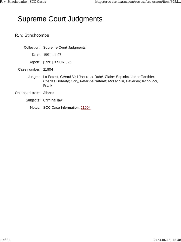 SCC R.v.stinchcombe | PDF