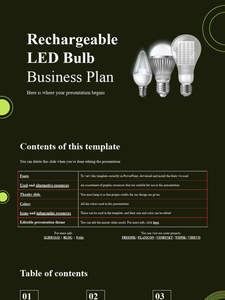 LED Bulb Business Plan Overview | PDF | Business | Finance & Money ...