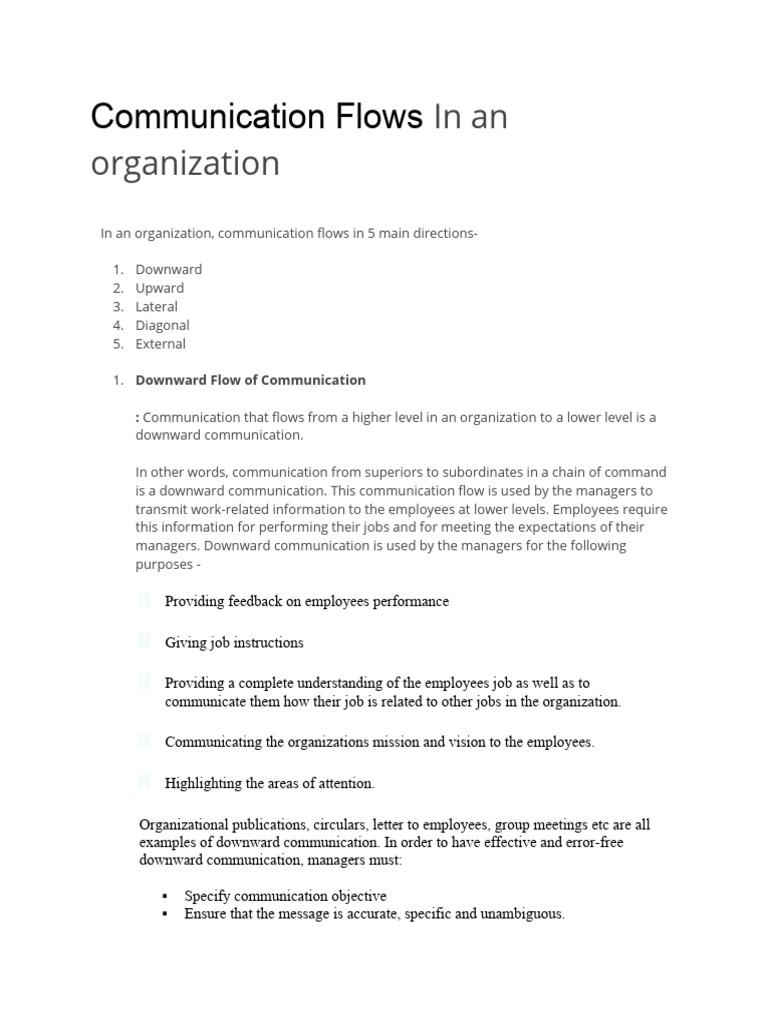 Communication Flows in An Organization Ass 1 | PDF Communication Flows in An Organization Ass 1 | PDF
