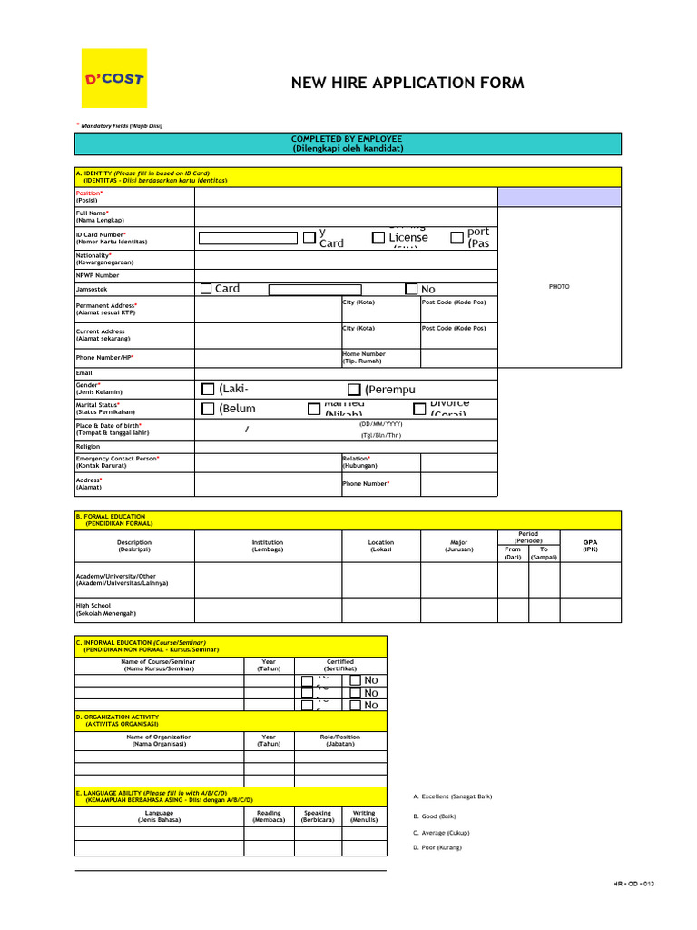 New Hire Form Empty | PDF