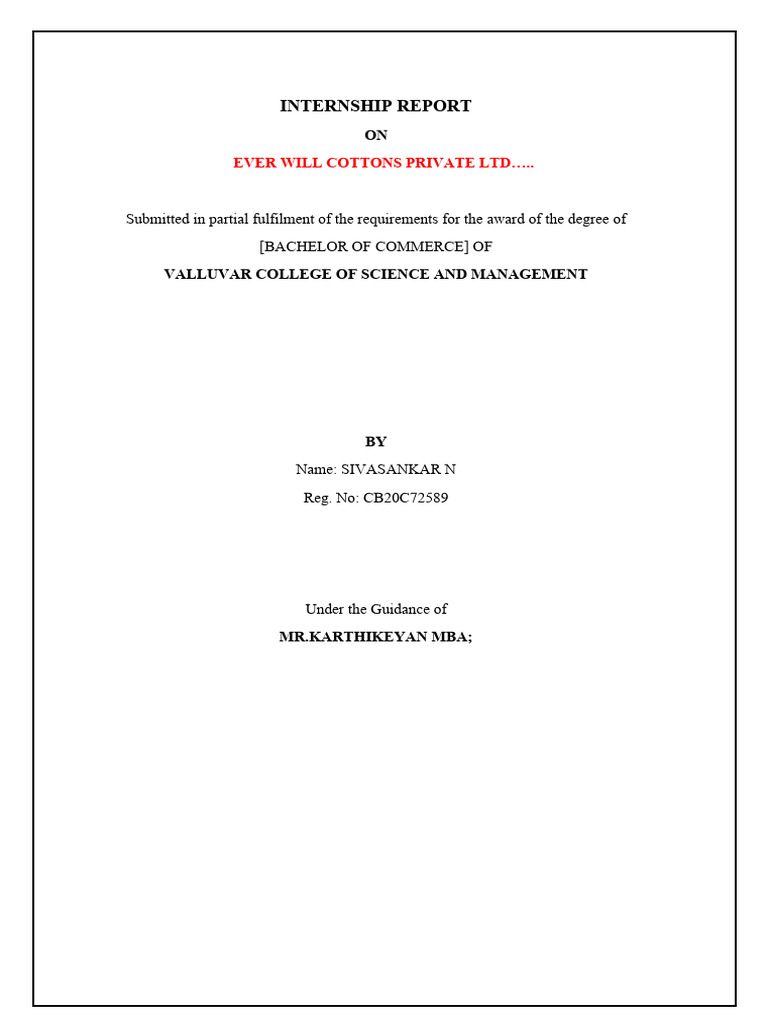 Sivasankar Final Report VCSM 2.5 ORGANAL | PDF