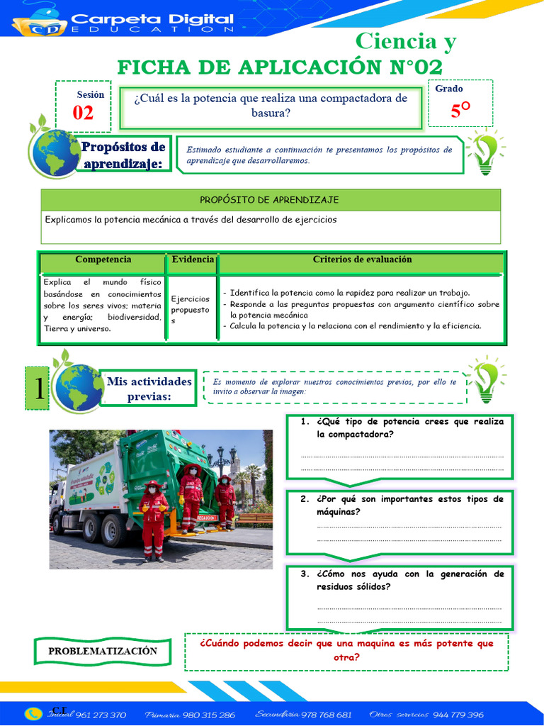 5° Ficha de Aplicación-Sesión2-Sem.1-Exp.6-Cyt | PDF