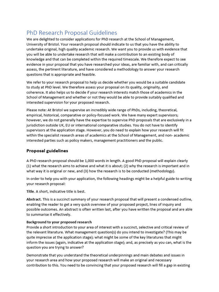PHD Proposal Guidelines 2021 | PDF