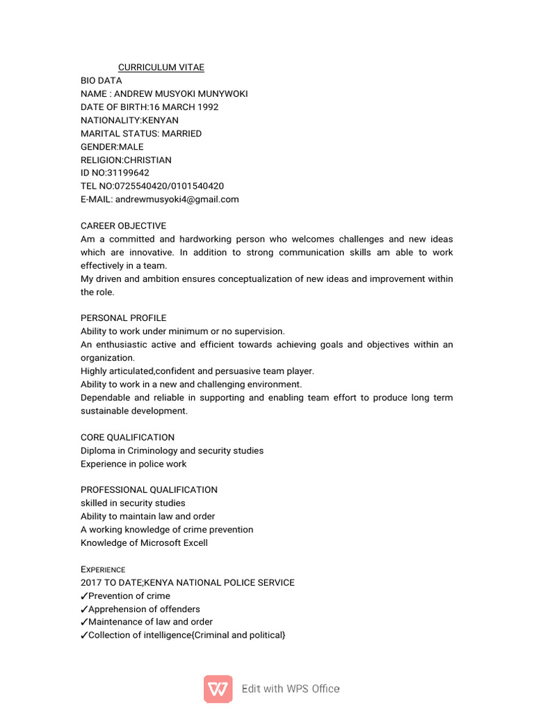 Andy CV | PDF | Social Science