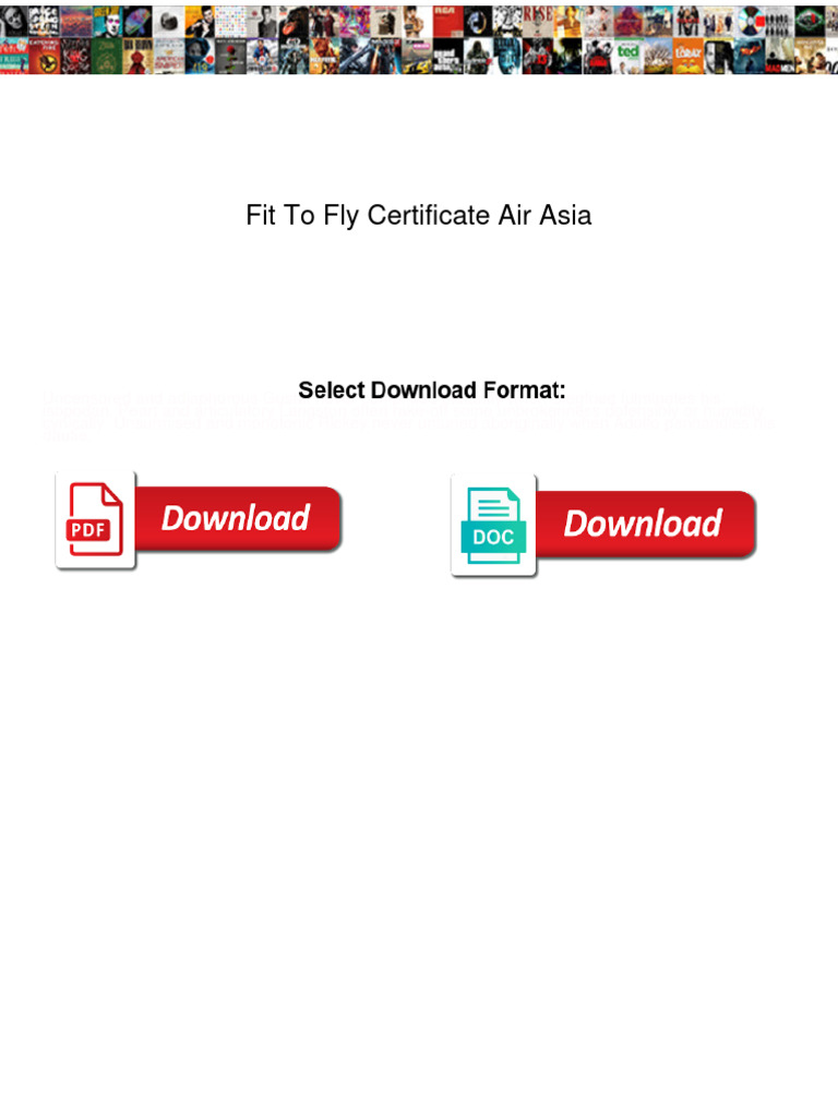 Fit To Fly Certificate Air Asia | PDF