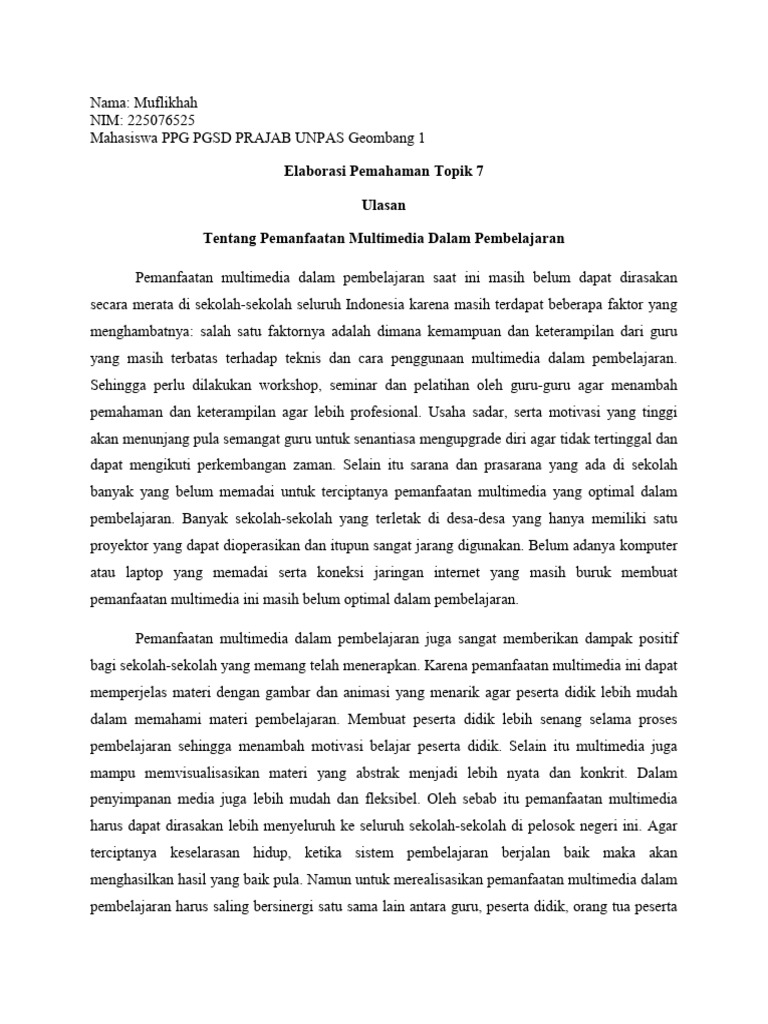 Elaborasi Topik 7 TB | PDF