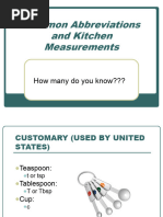 Cooking Measurement Abbreviations | PDF | Cooking, Food & Wine | Wellness