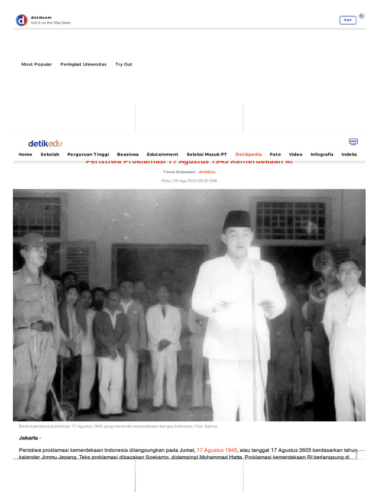 Peristiwa Proklamasi 17 Agustus 1945 Kemerdekaan RI | PDF