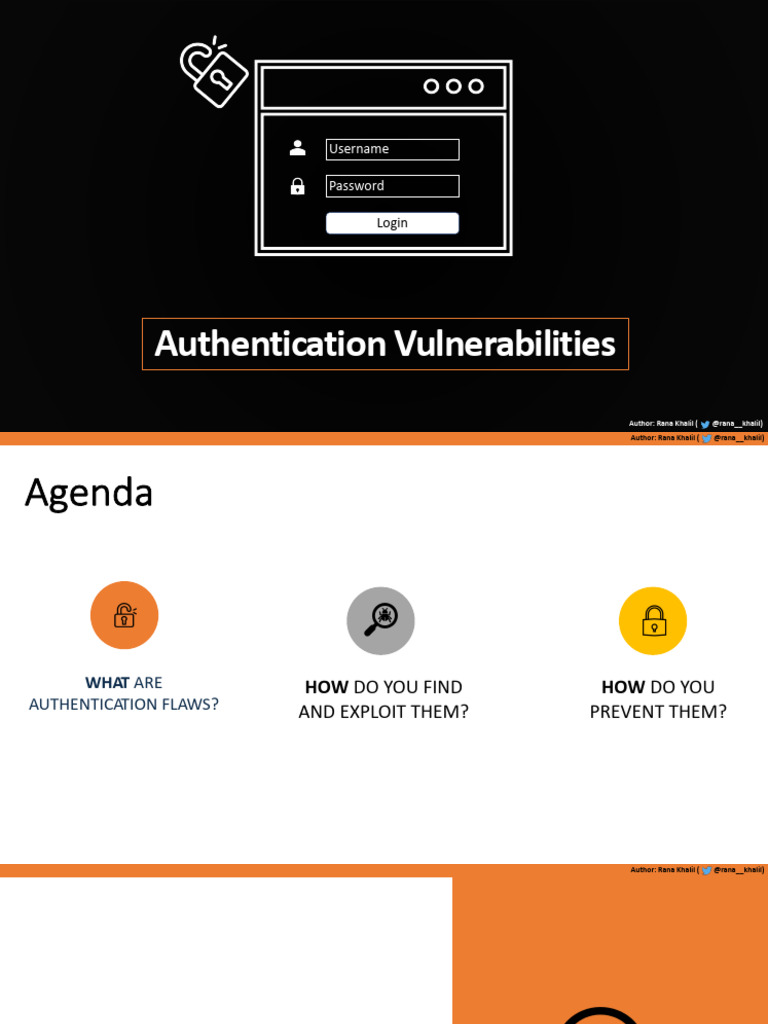 Authentication Vulnerabilities Complete Guide Theory Video Slides | PDF