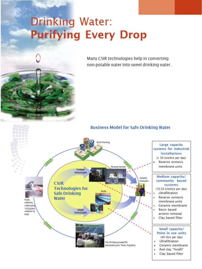 CSIR Brochure Drinking Water | PDF