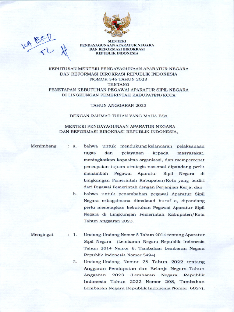 SK p3k Terbaru 2023 | PDF