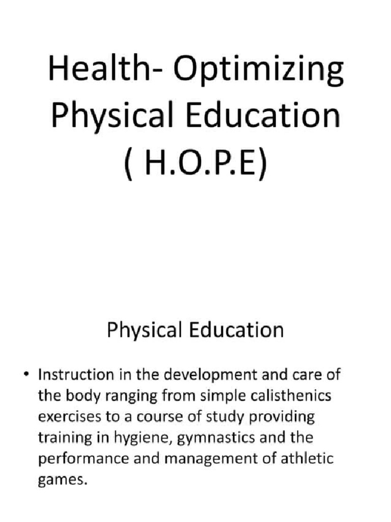 HOPE 1 Lesson 1 | PDF