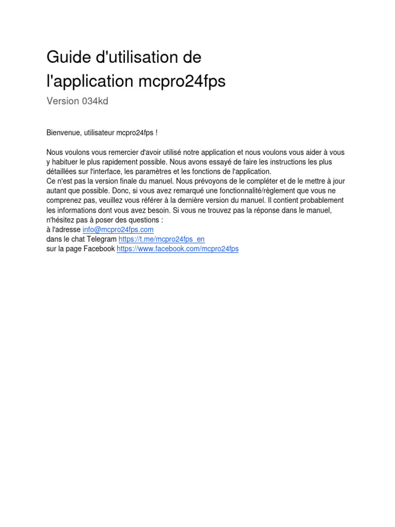 Guide d'utilisation mcpro24fps | PDF | Ordinateurs | Technologie et ...