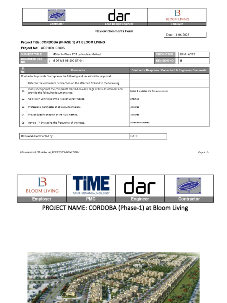 Method Statement For In-Place FDT by Nuclear Method | PDF