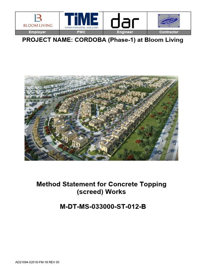 MS For Concrete Topping Works | PDF
