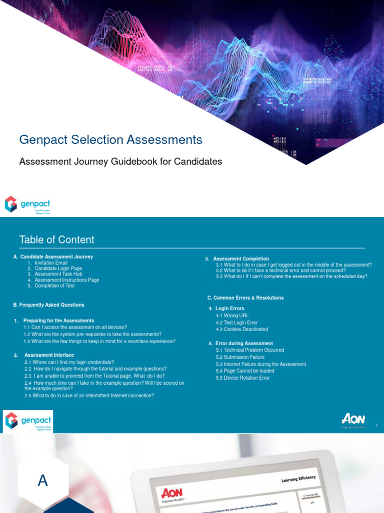 Genpact - Assessment Journey Guidebook for Candidates | PDF
