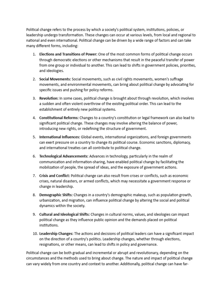 Political change | PDF