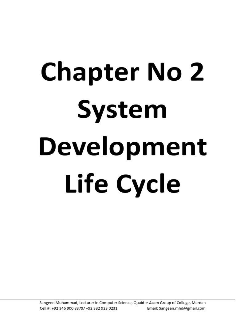 Chapter No 2 SDLC | PDF | Business | Computers