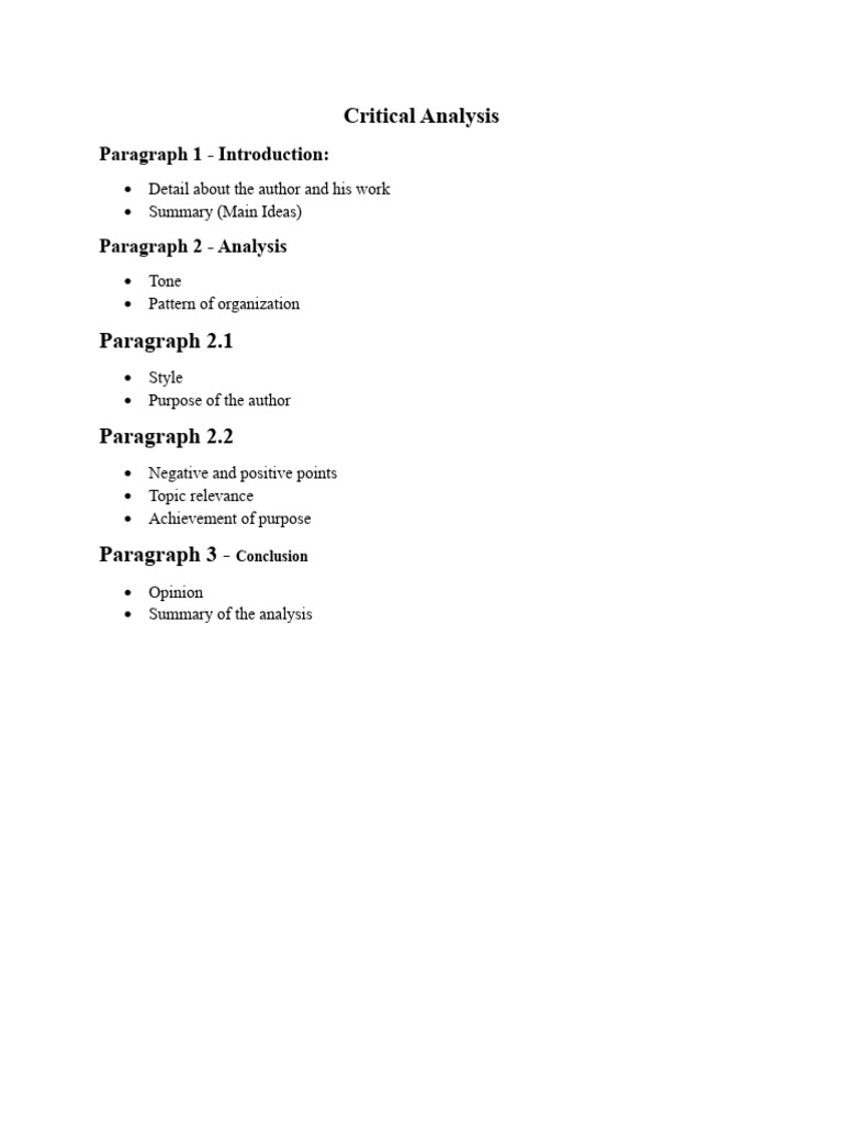 Critical Analysis Sample | PDF