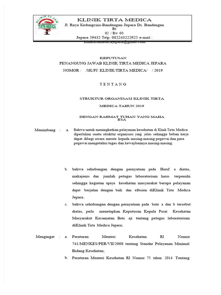 SK Struktur Organisasi | PDF