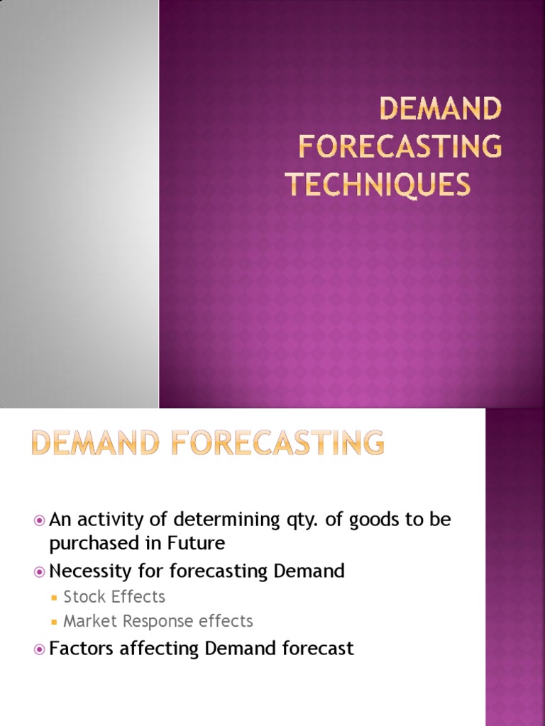 Demand Forecasting Techniques | Download Free PDF | Demand | Strategic ...