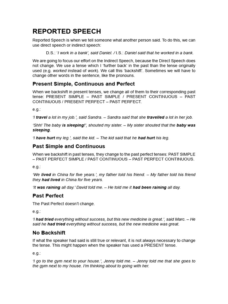 Reported Speech | PDF