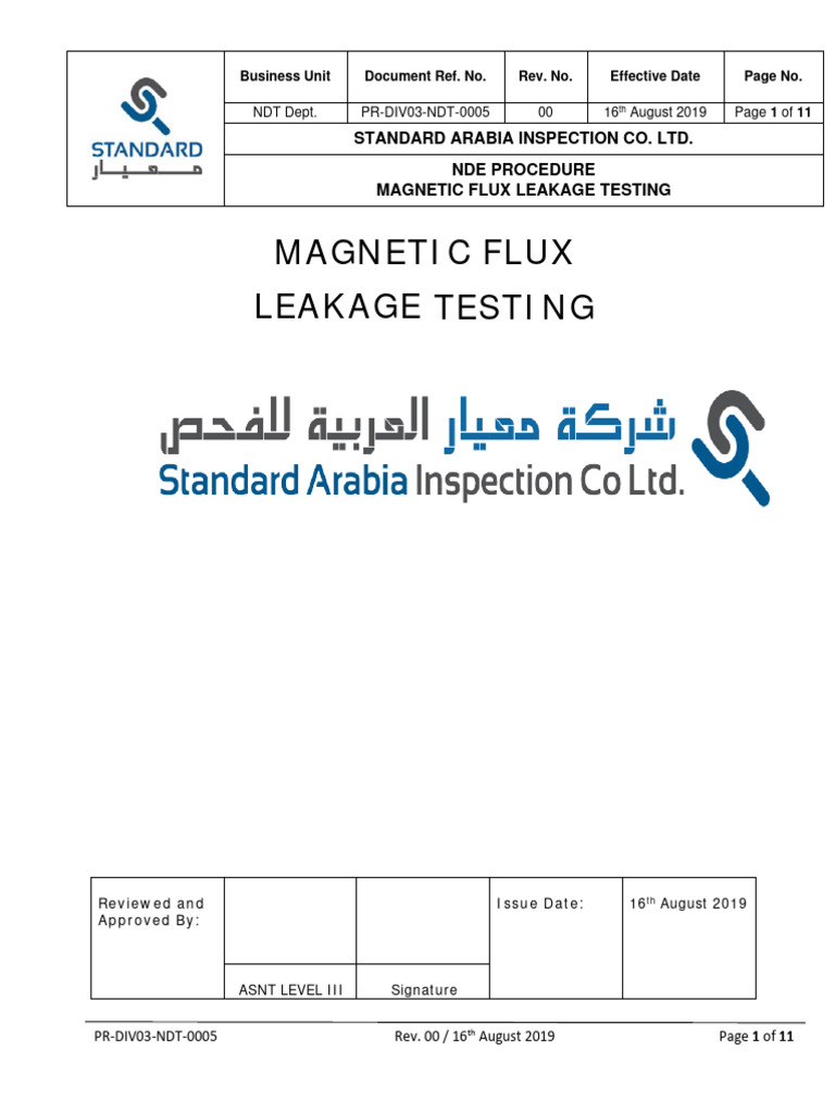 Magnetic Flux Leakage Testing | PDF