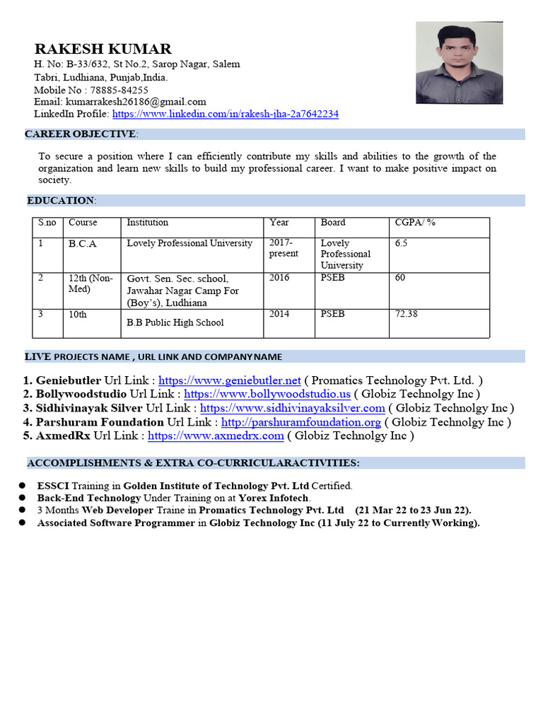Rakesh - Resume 2 1 | PDF