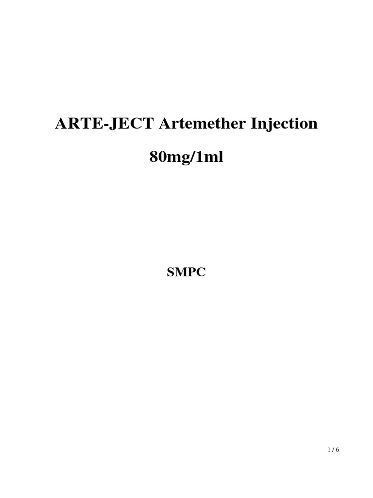 Artemether Injection Overview and Use | PDF